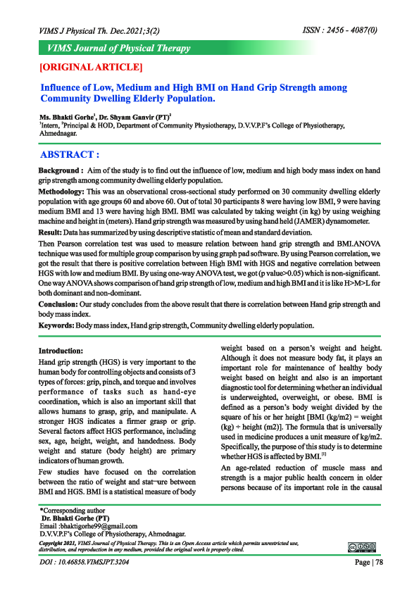(PDF) Influence of low, medium and high BMI on hand grip strength among ...