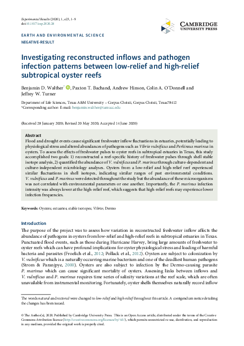 (PDF) Review 1: Investigating salinity fluctuations and pathogen ...