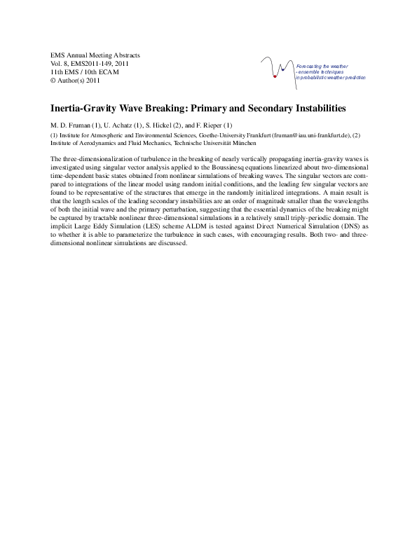(PDF) Inertia-Gravity Wave Breaking: Primary and Secondary Instabilities | Stefan Hickel ...