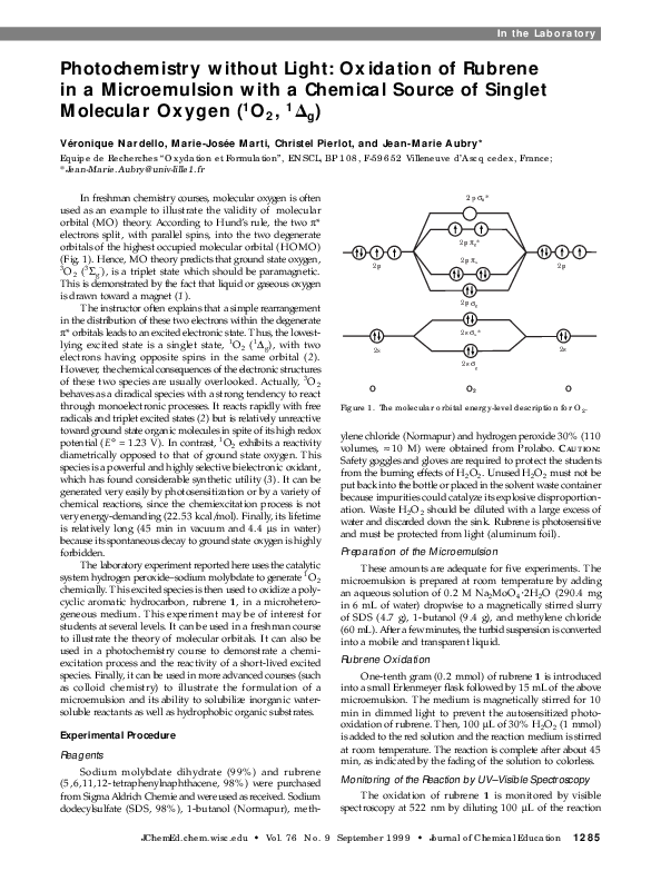 (PDF) Photochemistry without Light: Oxidation of Rubrene in a ...