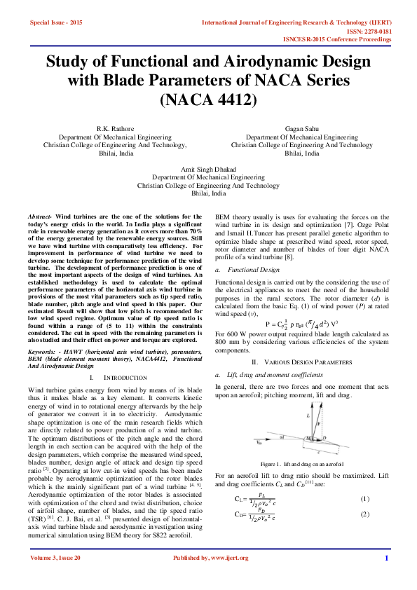 (PDF) Study of Functional and Airodynamic Design with Blade Parameters ...