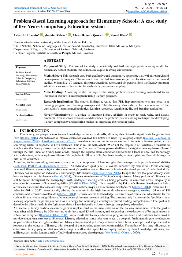 (PDF) Problem-Based Learning Approach for Elementary Schools: A case study of five Years ...