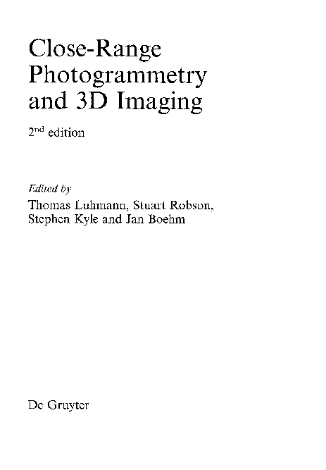 (PDF) Close-Range Photogrammetry and 3D Imaging