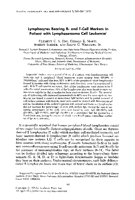 (PDF) Lymphocytes bearing B- and T-cell markers in patient with ...