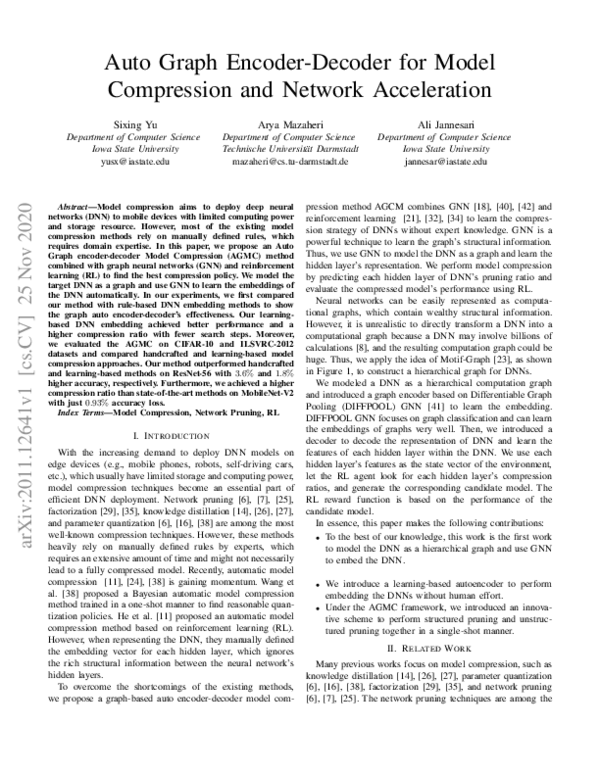 (PDF) Auto Graph Encoder-Decoder for Model Compression and Network ...