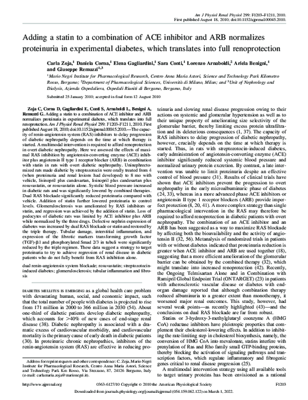 (PDF) Adding a statin to a combination of ACE inhibitor and ARB normalizes proteinuria in ...