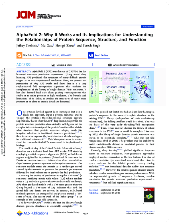 (PDF) AlphaFold 2: Why It Works and Its Implications for Understanding ...