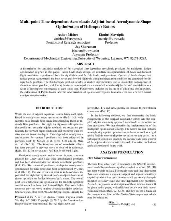 (PDF) Multi-point Time-dependent Aero-elastic Adjoint-based Aerodynamic Shape Optimization of ...