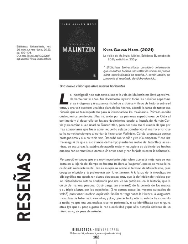 (PDF) La visión de la Malintzin