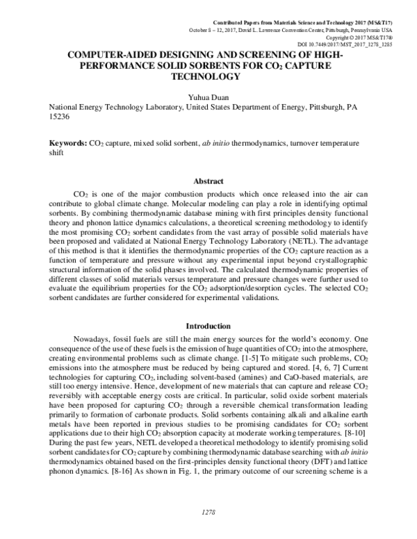 (PDF) Computer-Aided Designing and Screening of High-Performance Solid Sorbents for CO2 Capture ...