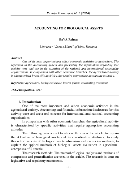 (PDF) Accounting for Biological Assets
