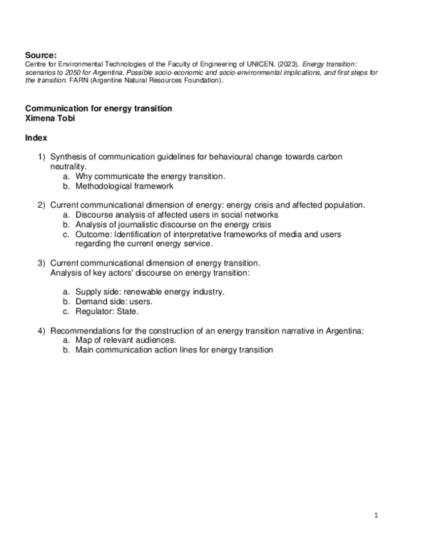 (PDF) Communication for energy transition