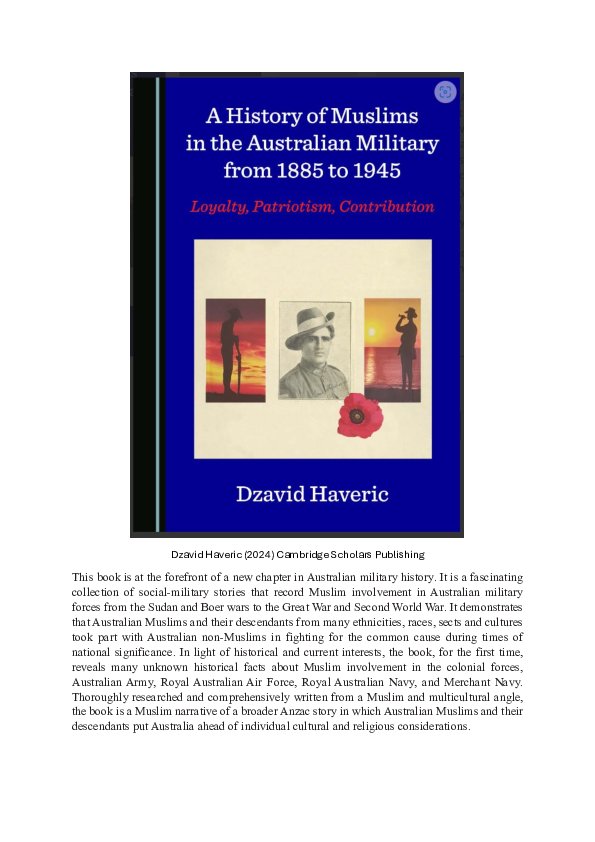 (PDF) BOOK COVER A History of Muslims in the Australian Military from ...