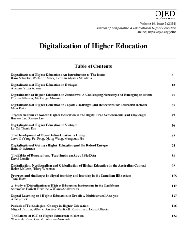 (PDF) Digitalization of Higher Education: An Introduction