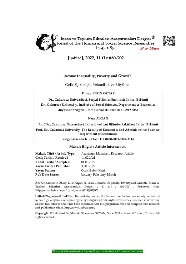 (PDF) Income Inequality, Poverty and Growth