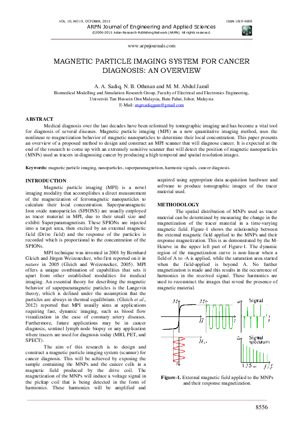 (PDF) Magnetic particle imaging system for cancer diagnosis: an overview