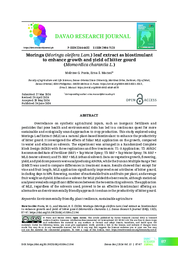 (PDF) DAVAO RESEARCH JOURNAL