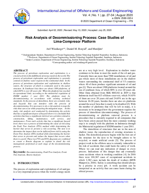 (PDF) Risk Analysis of Decommissioning Process: Case Studies of Lima ...
