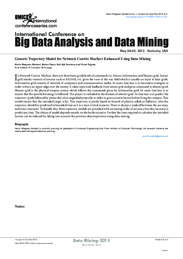 (PDF) Generic trajectory model for Network Centric Warfare enhanced using data mining