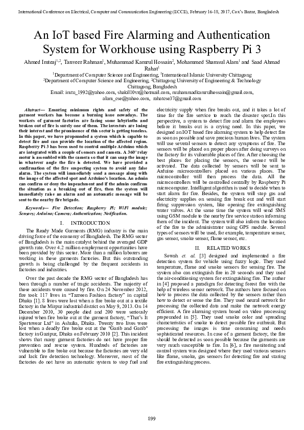 (PDF) An IoT based fire alarming and authentication system for ...