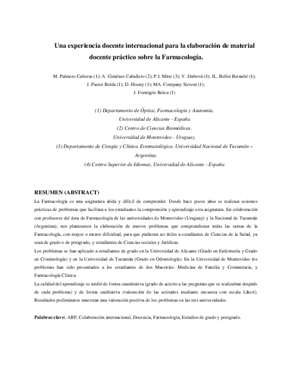 (PDF) Una experiencia docente internacional para la elaboración de ...