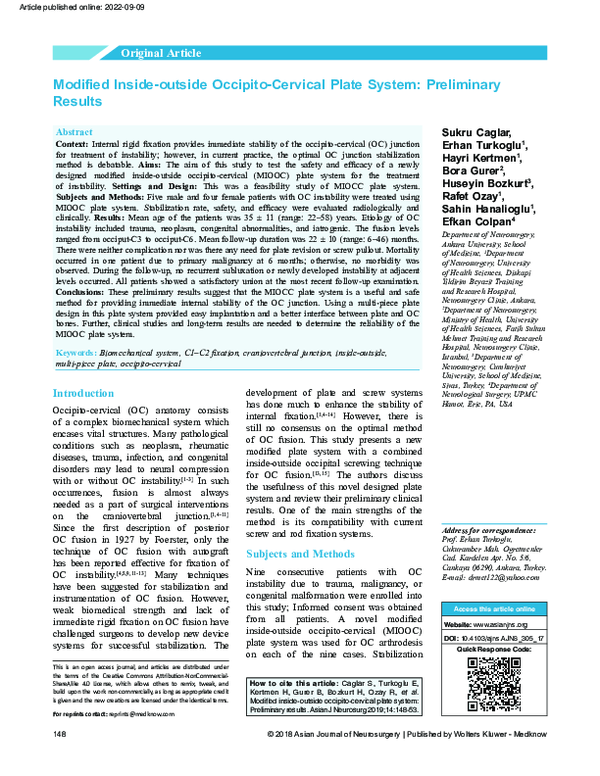 (PDF) Modified inside-outside occipito-cervical plate system ...