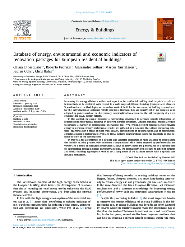 (PDF) Database of energy, environmental and economic indicators of ...