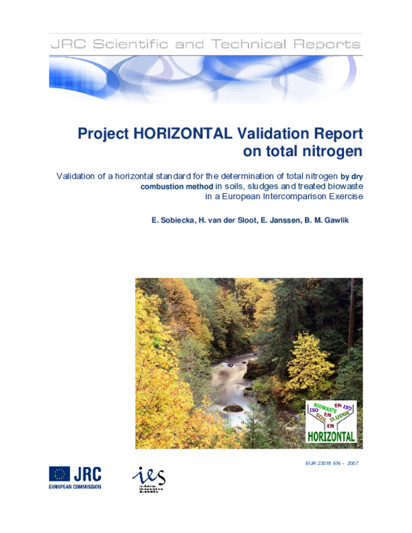 (PDF) Validation of a Horizontal Standard for the Determination of ...