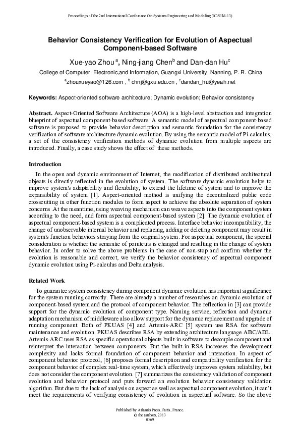 (PDF) Behavior Consistency Verification for Evolution of Aspectual ...