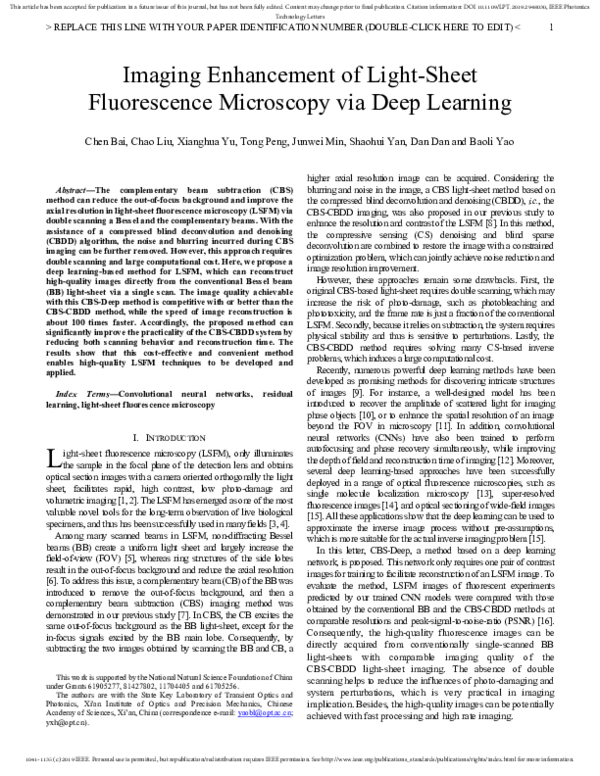 (PDF) Imaging Enhancement of Light-Sheet Fluorescence Microscopy via ...