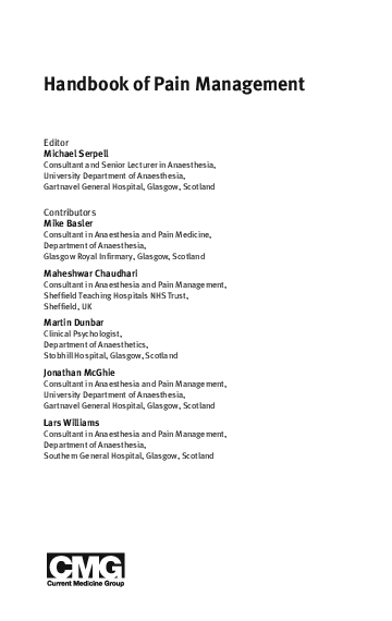 (PDF) Handbook of Pain Management