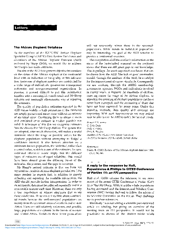 (PDF) The African Elephant Database