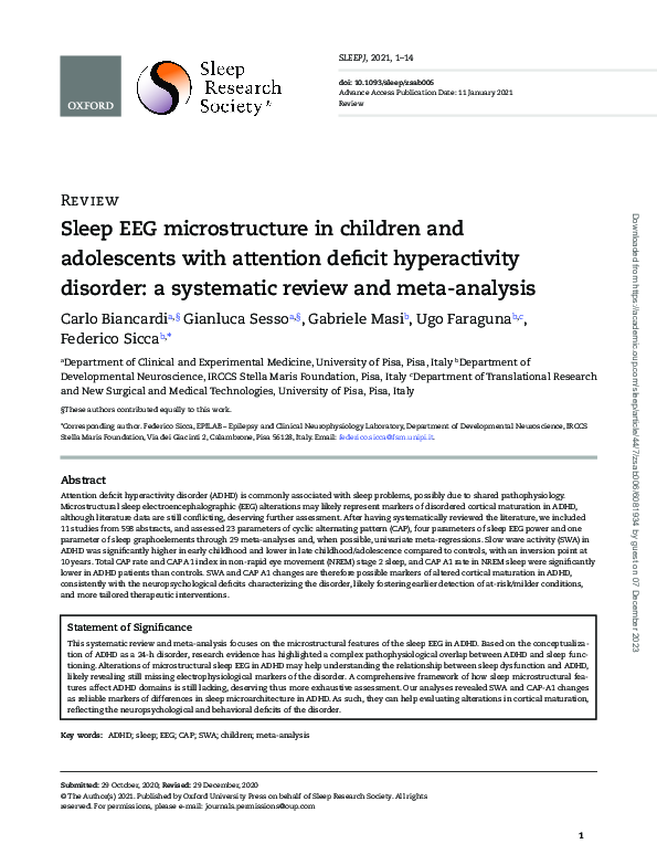 (PDF) Sleep EEG microstructure in children and adolescents with attention deficit hyperactivity ...