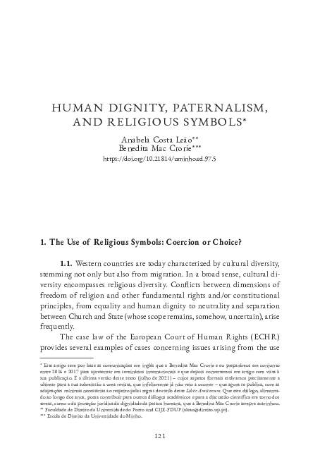 (PDF) Human dignity, paternalism, and religious symbols