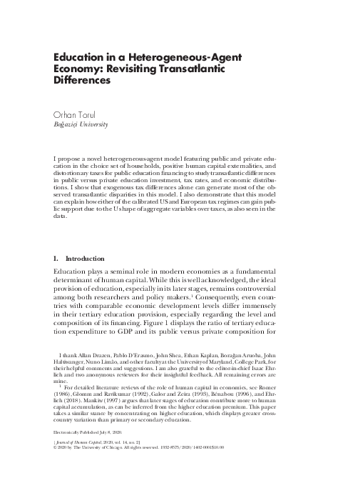 (PDF) Education in a Heterogeneous-Agent Economy: Revisiting ...