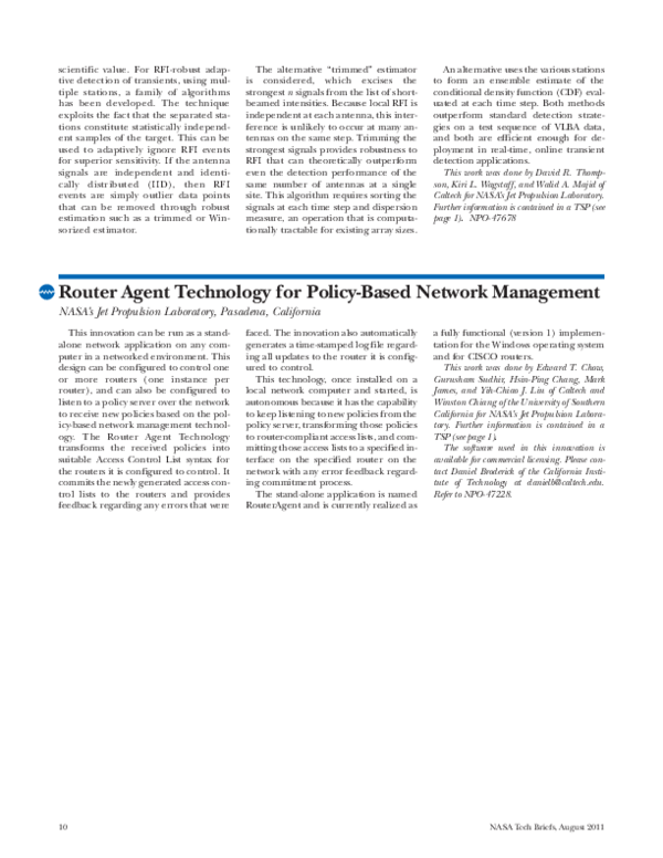 (PDF) Router Agent Technology for Policy-Based Network Management