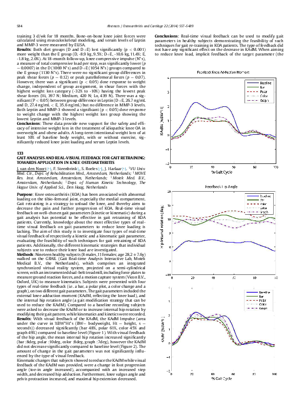 (PDF) Gait analysis and real-visual feedback for gait retraining: towards application in knee ...