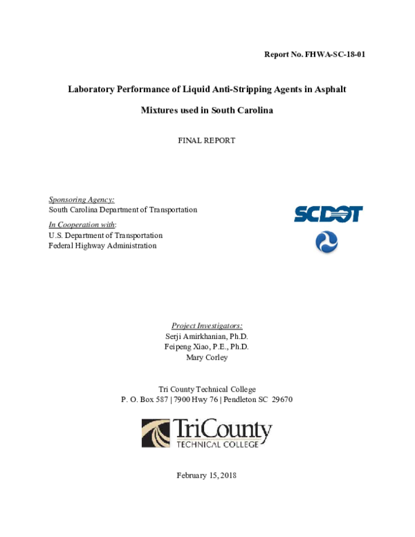 (PDF) Laboratory Performance of Liquid Anti-Stripping Agents in Asphalt ...