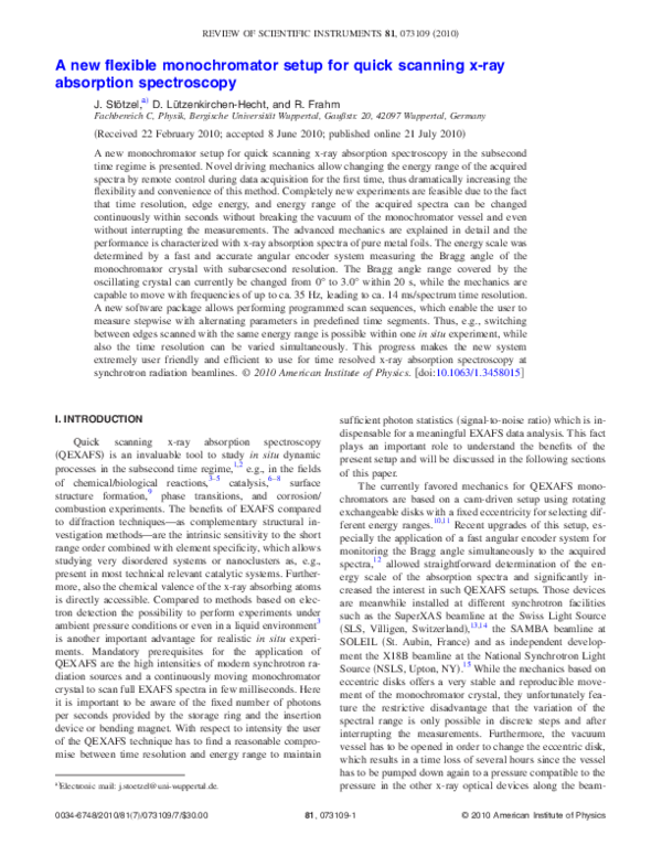 (PDF) A new flexible monochromator setup for quick scanning x-ray ...