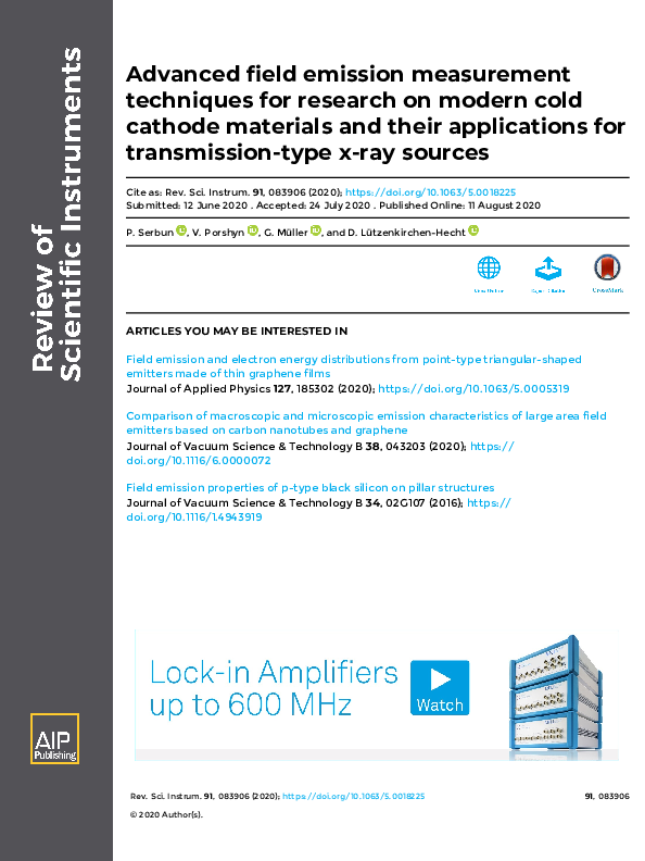 (PDF) Advanced field emission measurement techniques for research on ...
