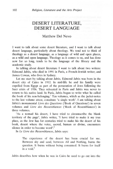 (PDF) Desert Literature, Desert Language