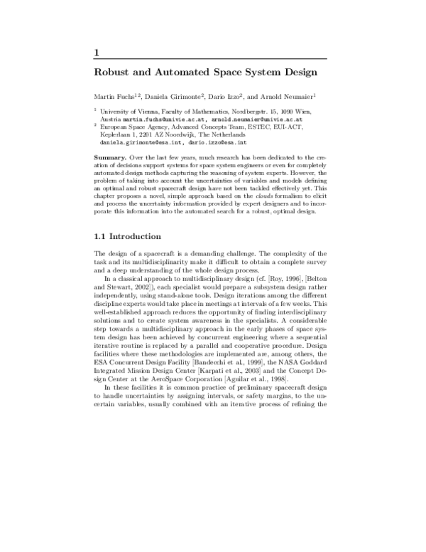 (PDF) Robust and Automated Space System Design