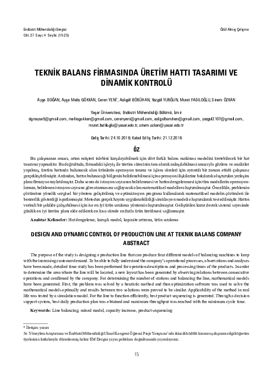 (PDF) Tekni̇k Balans Fi̇rmasinda Üreti̇m Hatti Tasarimi Ve Di̇nami̇k Kontrolü | Murat Fadiloglu ...