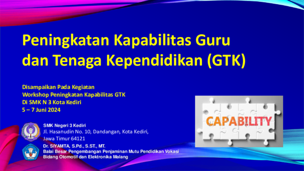 (PDF) Peningkatan Kapabilitas Guru dan Tenaga Kependidikan (PK-GTK)