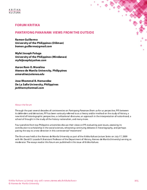 (PDF) Pantayong Pananaw: An Introduction