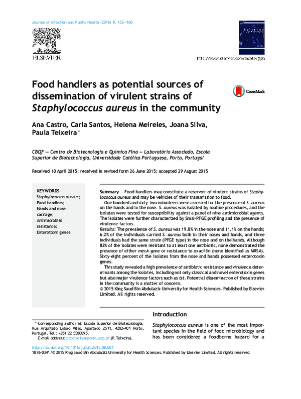 (PDF) Food handlers as potential sources of dissemination of virulent ...