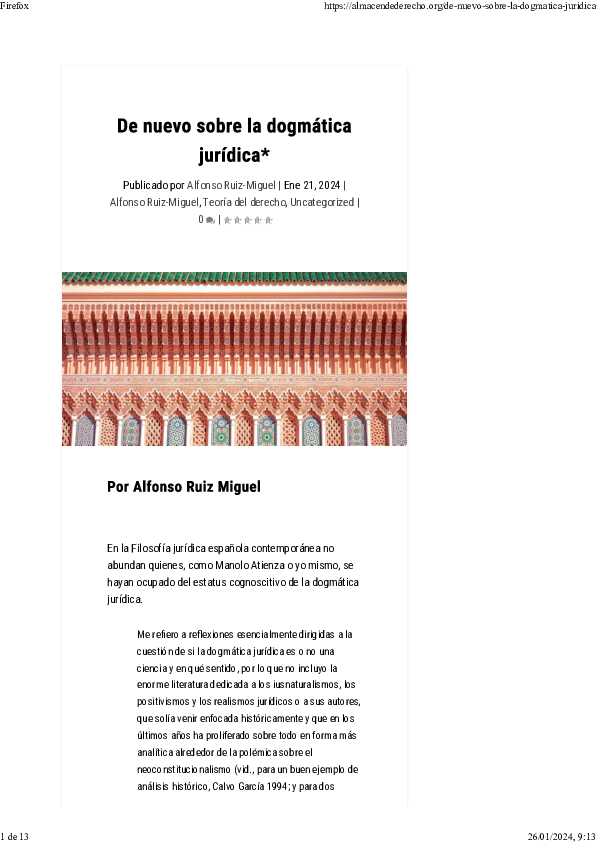 (PDF) De nuevo sobre la dogmática jurídica