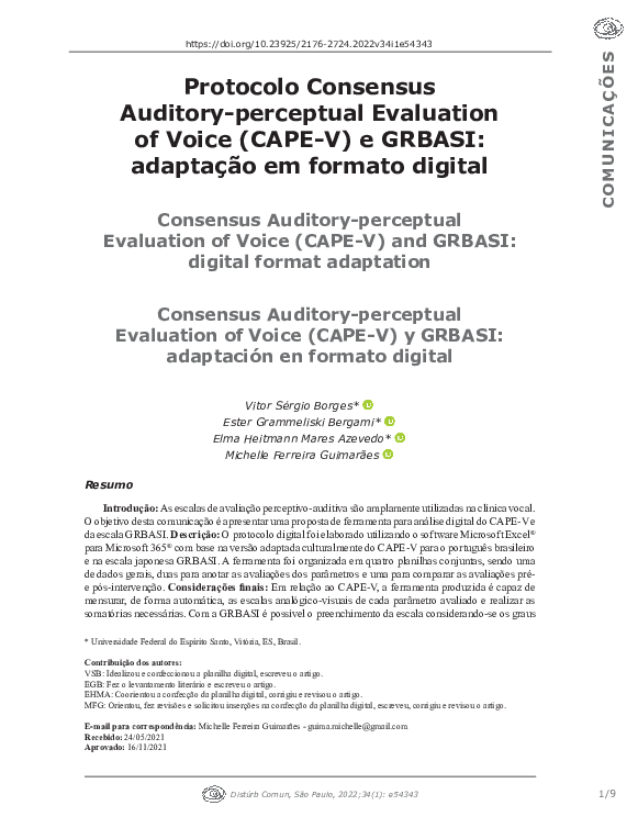 (PDF) Protocolo Consensus Auditory-perceptual Evaluation of Voice (CAPE ...
