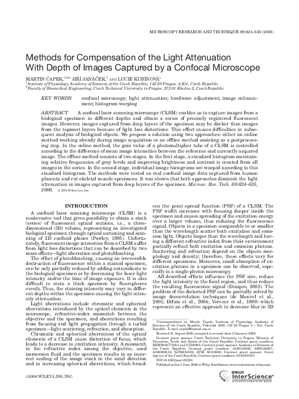 (PDF) Methods for compensation of the light attenuation with depth of ...
