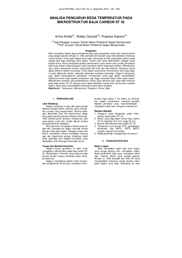 (PDF) Analisa Pengaruh Beda Temperatur Pada Mikrostruktur Baja Carbon ST 42